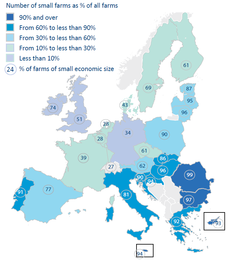 Small area and economically small farms by Member State | Epthinktank ...