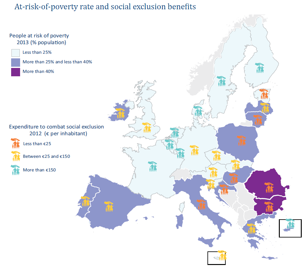 At-risk-of-poverty rate and social exclusion benefits | Epthinktank ...