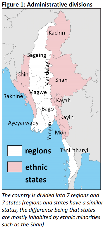 Administrative divisions in Myanmar/Burma | Epthinktank | European ...