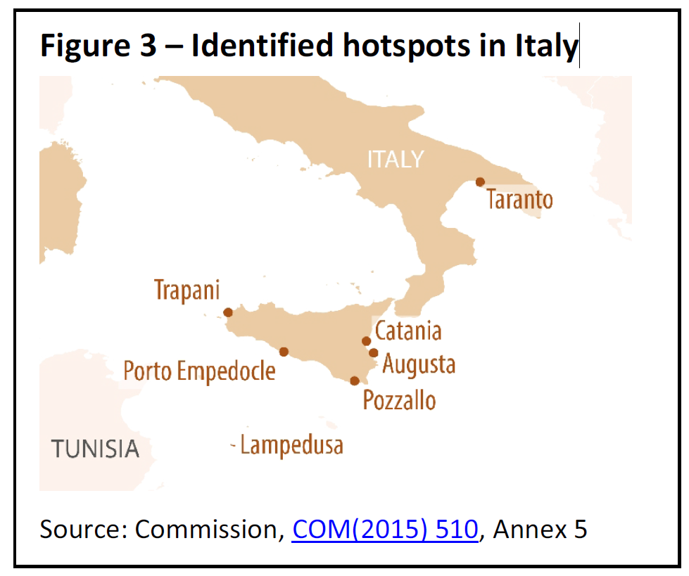 Figure 3 – Identified hotspots in Italy | Epthinktank | European Parliament