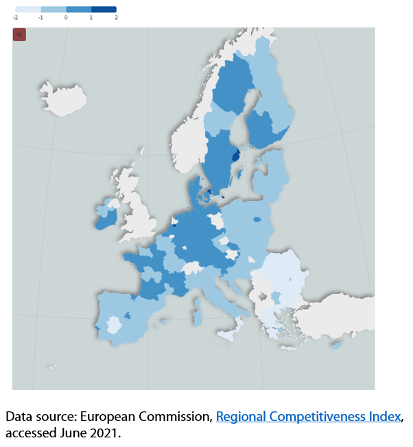EU-27 RCI scores 2019 | Epthinktank | European Parliament