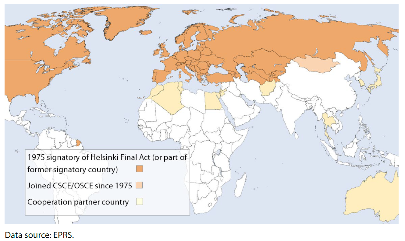 OSCE participating states and partners for cooperation | Epthinktank ...